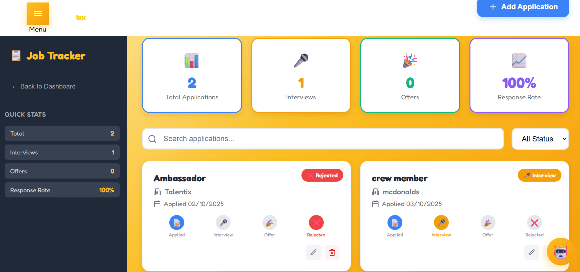 Job Application Tracker | Talentix | Talentix